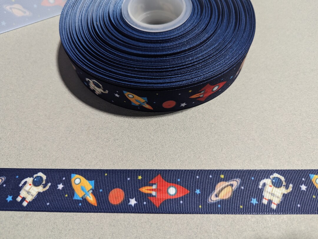 3 Yards of 1 Ribbon Space Outer Space Astronaut Rockets Spaceship ...