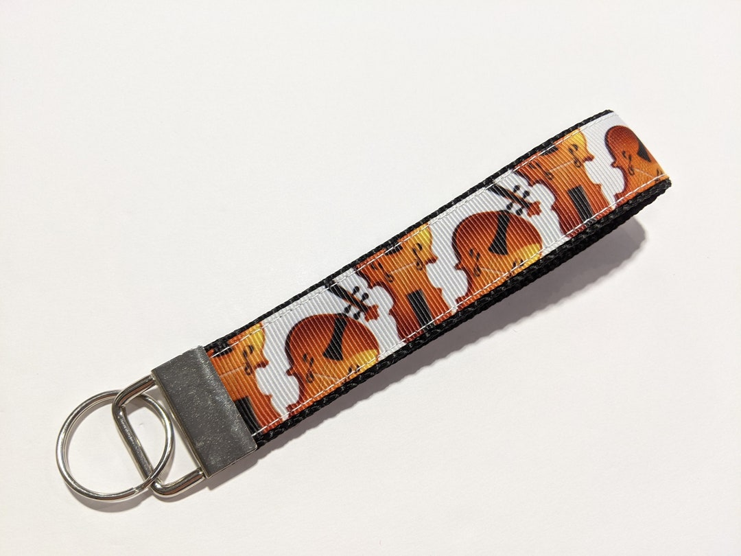 Violin or Fiddle Keychain, Key Fob Wristlet, 1 Inch Wide by 6 Inches ...