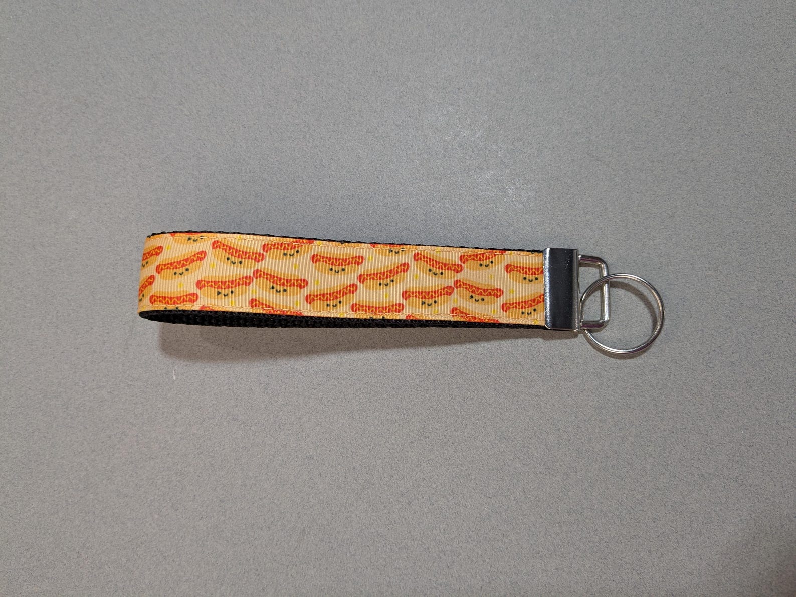 Hot Dog Keychain Wristlet: Wiener Frankfurter Key Fob, 1 Inch Wide Key ...