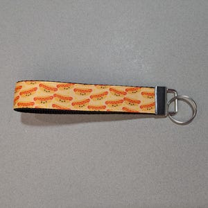 Hot Dog Keychain Wristlet: Wiener Frankfurter Key Fob, 1 Inch Wide Key ...