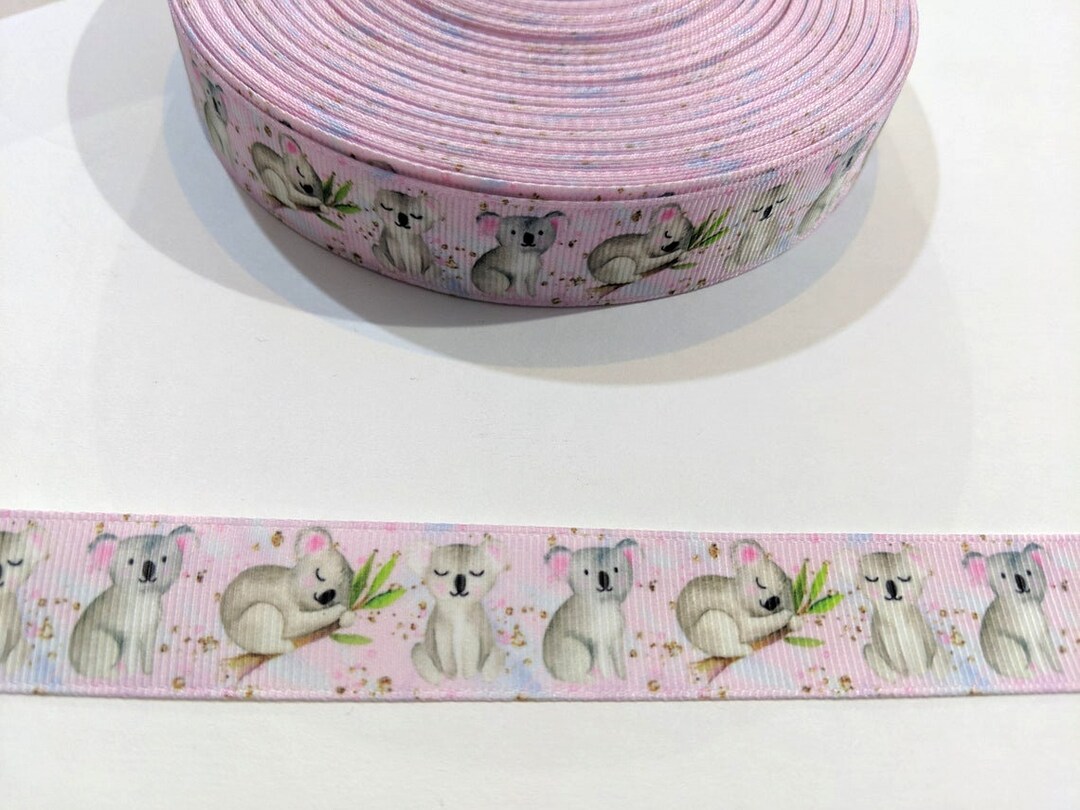 Koala Bear Ribbon: Pink Grosgrain Trim, 7/8 Inch, 3 Yards - Etsy