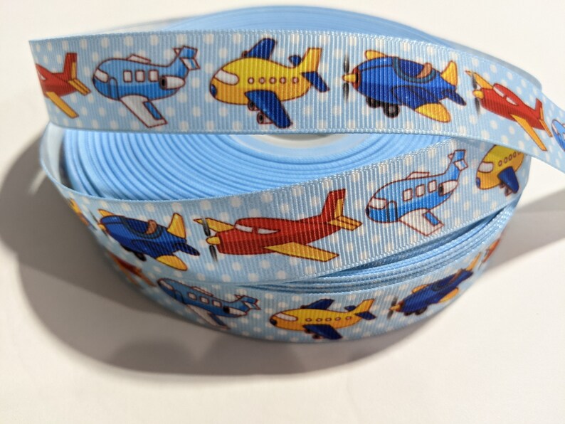 3 Yards of 7/8 Ribbon Airplanes 11032 | Etsy