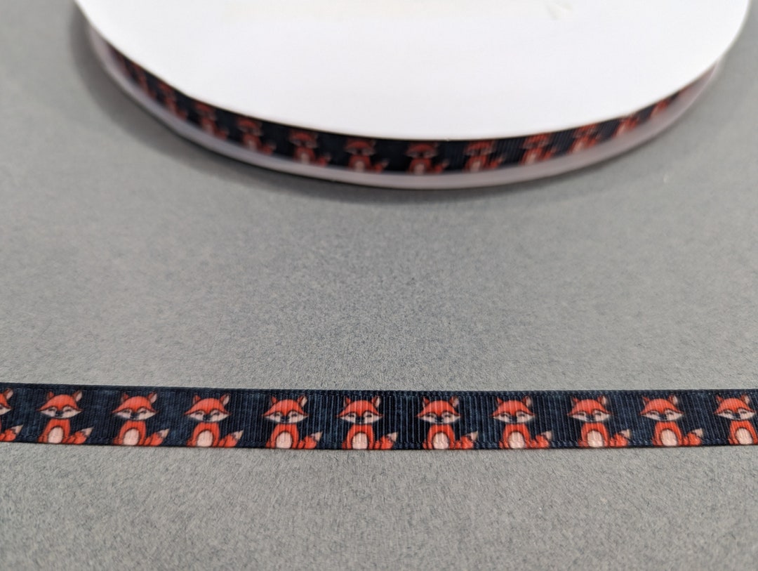 3 Yards of 3/8 Inch Wide Ribbon | Fox Ribbon | Orange Fox Narrow Ribbon ...