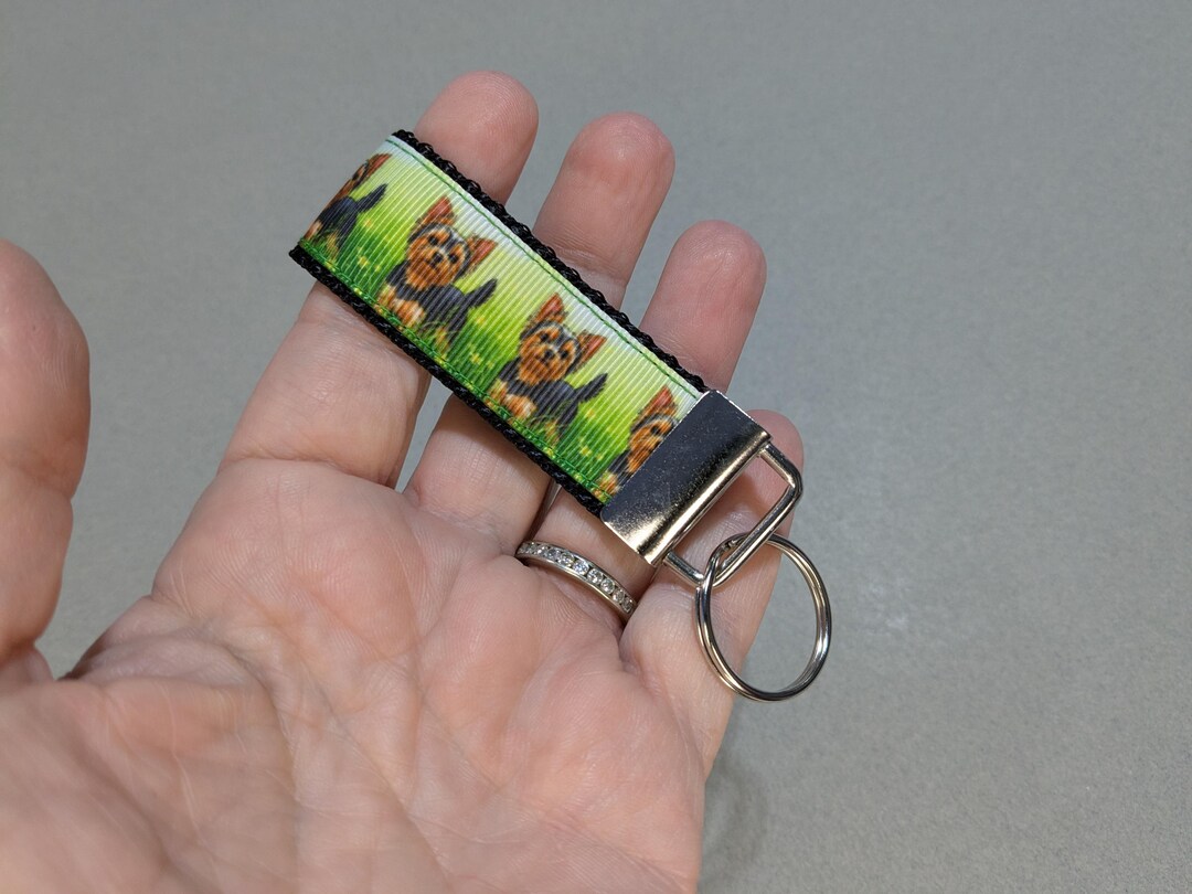 Yorkie Keychain: Yorkshire Terrier Key Fob, 1 Inch Wide Zipper Pull ...