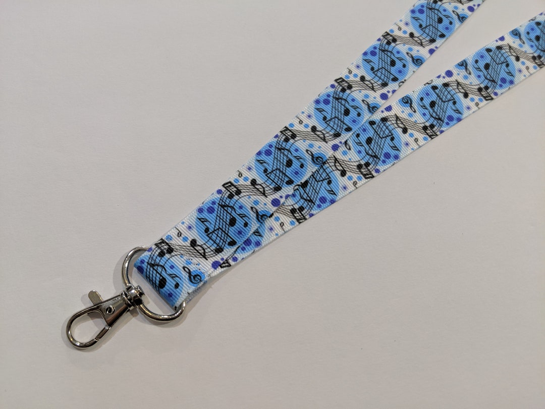 Music Notes Lanyard: 1-inch Ribbon ID Badge Holder, Double Sided - Etsy