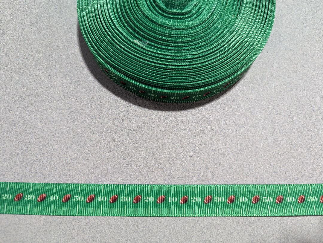 Football Field Ribbon: 5/8" Green Yard Line Grosgrain, (3 Yards ...