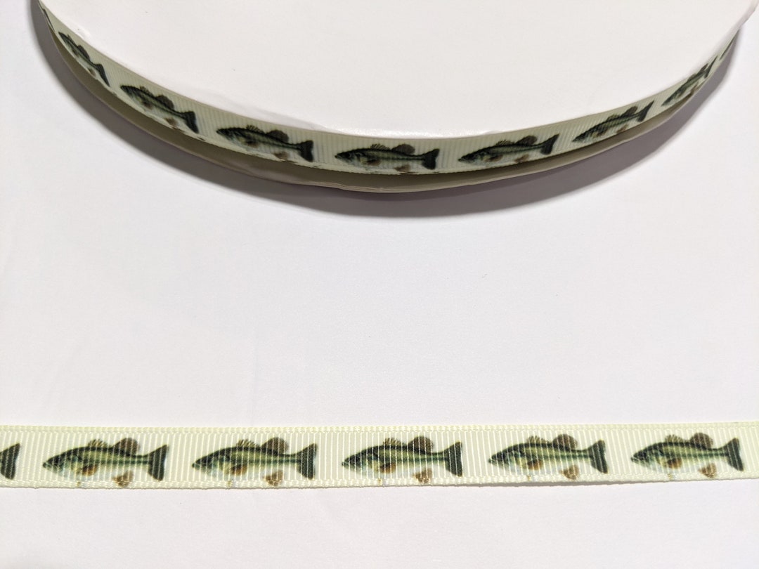 3 Yards of 3/8 Inch Wide Ribbon Bass Ribbon Fishing Narrow Ribbon Cute ...