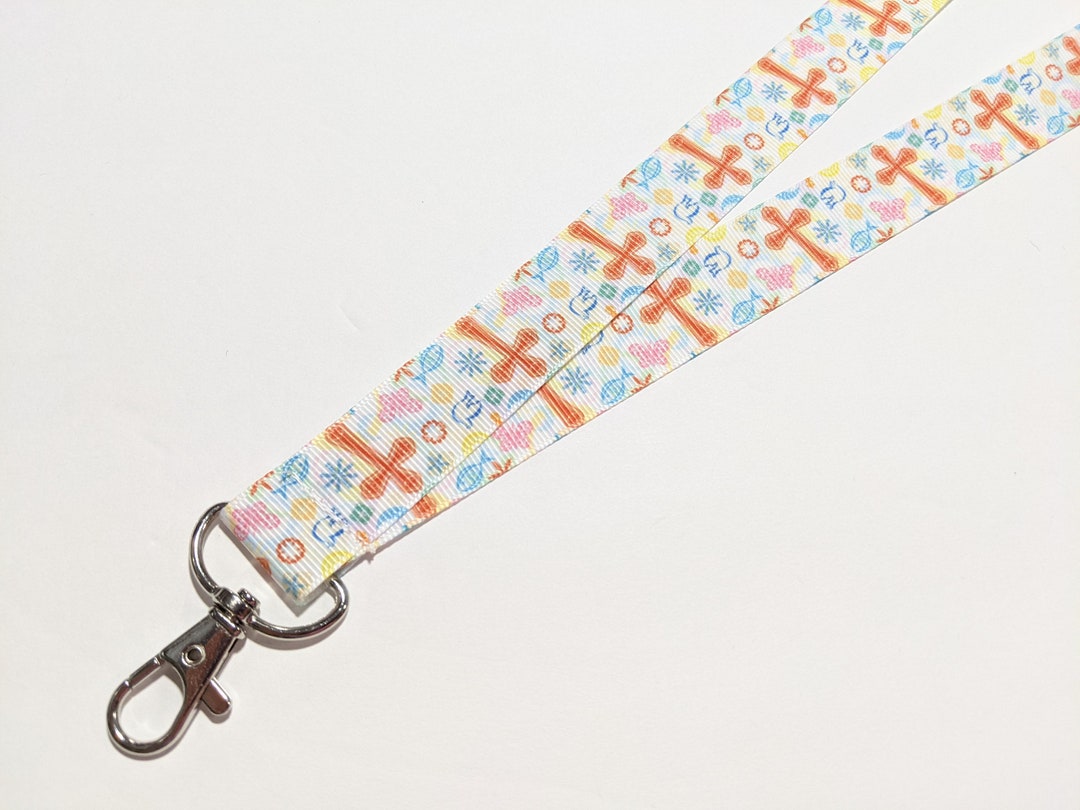 Cross ID Lanyard: Easter Grosgrain Ribbon, Double Sided Badge Holder ...