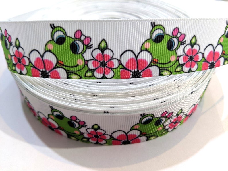 3 Yards of 1 Ribbon Cute Frogs With Flowers 10510 | Etsy