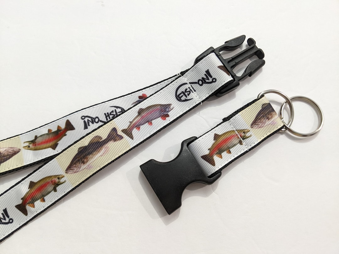 Bass & Trout Keychain Lanyard: Detachable Breakaway Buckle, 1" Wide - Etsy