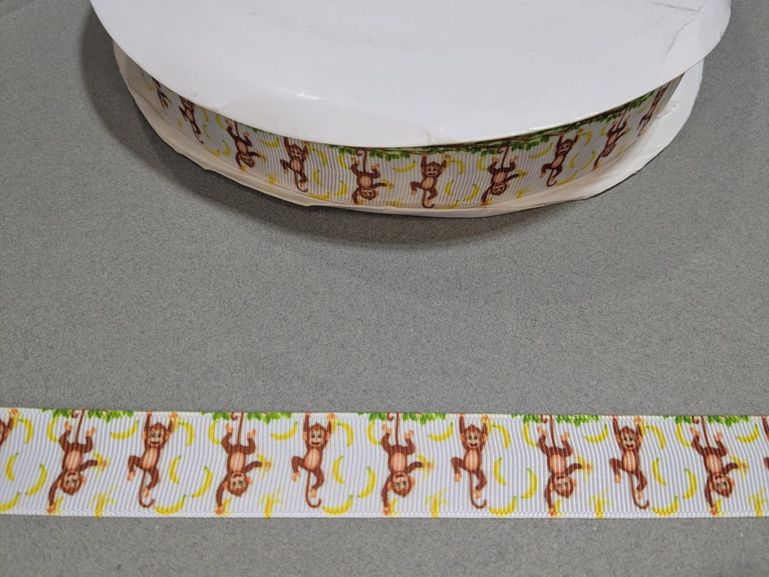 Monkeys and Bananas Ribbon: 7/8" Decorative Trim - 3 Yards - Etsy