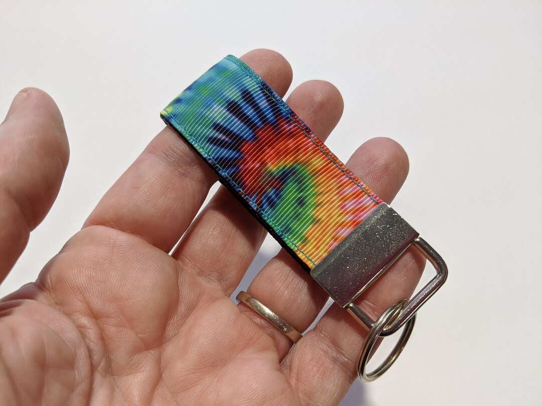 Tie Dye Swirls Mini Keychain: Finger Key Ring, Zipper Pull, (1" Wide ...