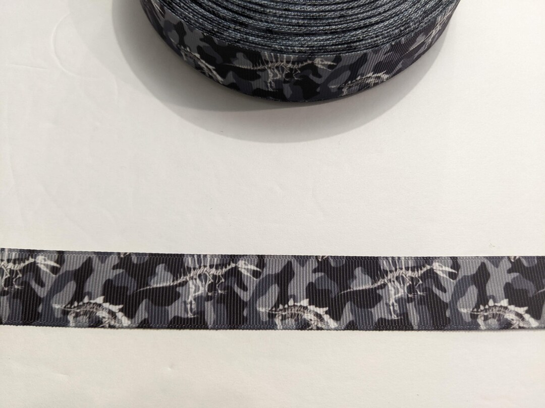 Dinosaur Skeleton Camo Grosgrain Ribbon - 7/8" Trim, 3 Yards - Etsy
