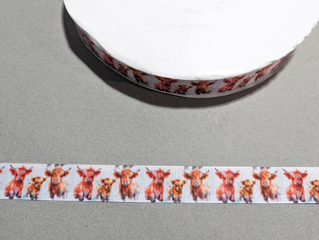 Highland Cow Ribbon: 7/8" Grosgrain Trim, 3 Yards - Etsy