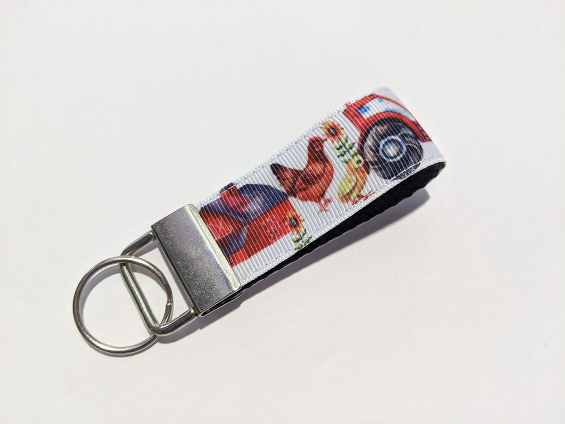 Keychain Farm Animals Cow and Pig With Red Barn and Tractor - Etsy
