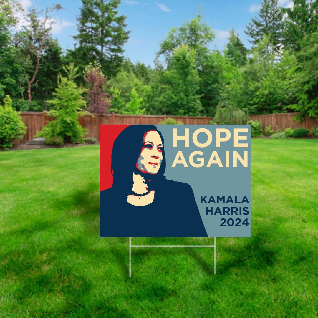 Hope Again Kamala Harris for President 2024 I'm With Her Yard Lawn Sign ...