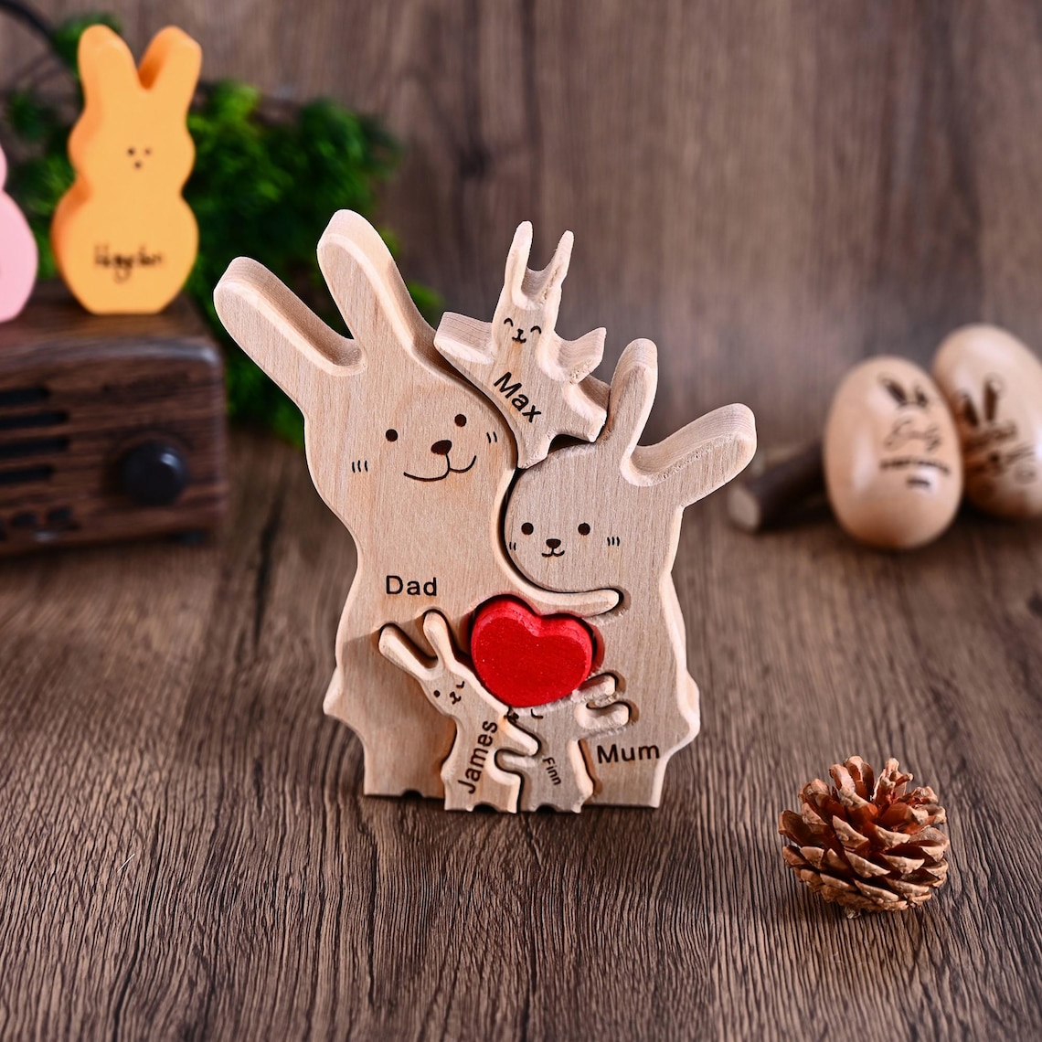 Personalized Easter Bunnies Family Puzzle Set, Grandmas Little Peeps ...