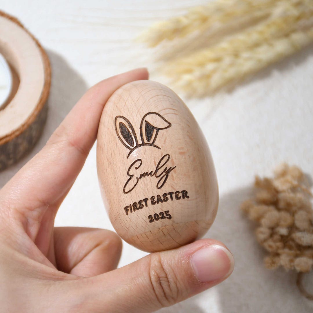 Personalized Musical Easter Egg Shakers, Engraved Wooden Egg Shaker for ...