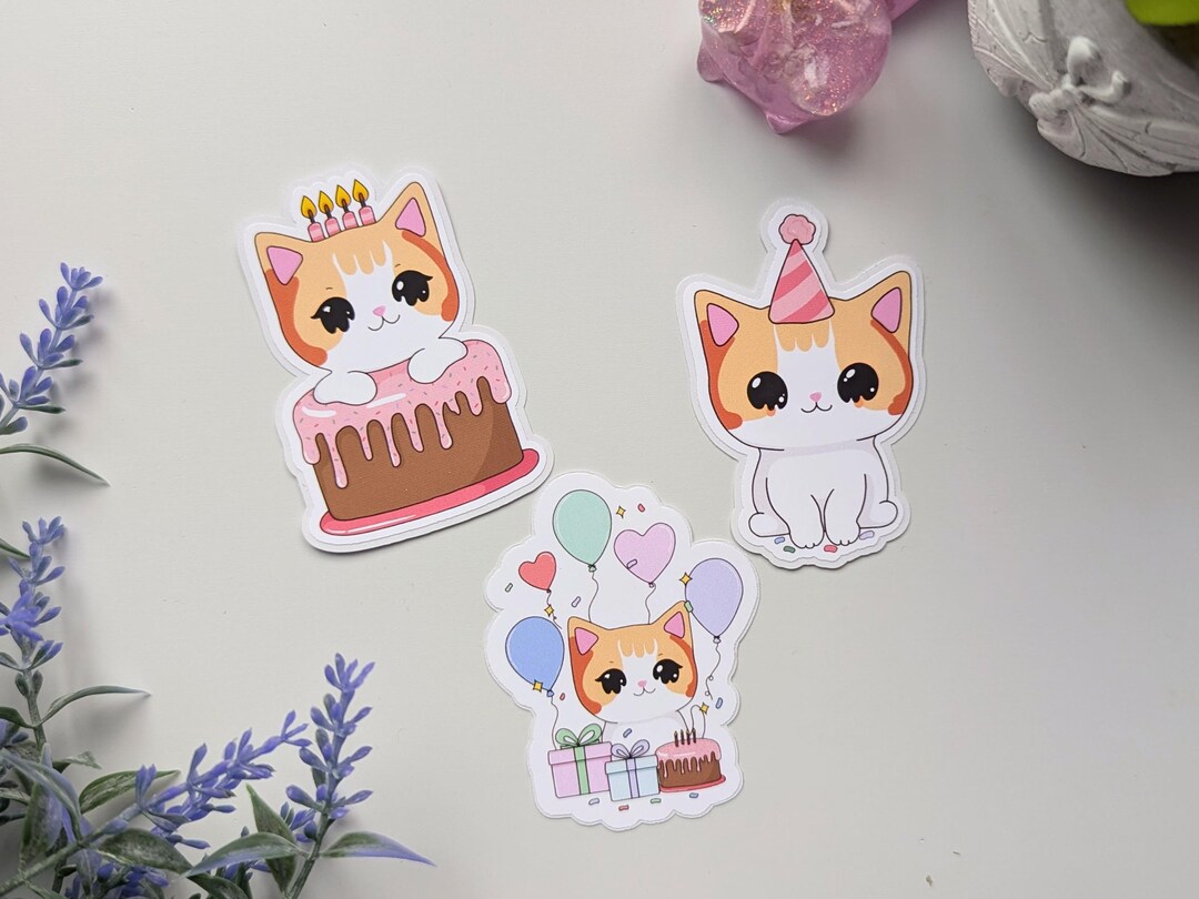 Coco Mini Birthday Collection - Birthday Stickers, Cute Cat Stickers ...