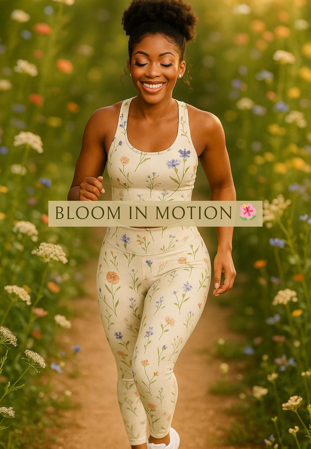 Botanical Floral Activewear Set, Soft Girl Script Gym Clothes, Coquette ...