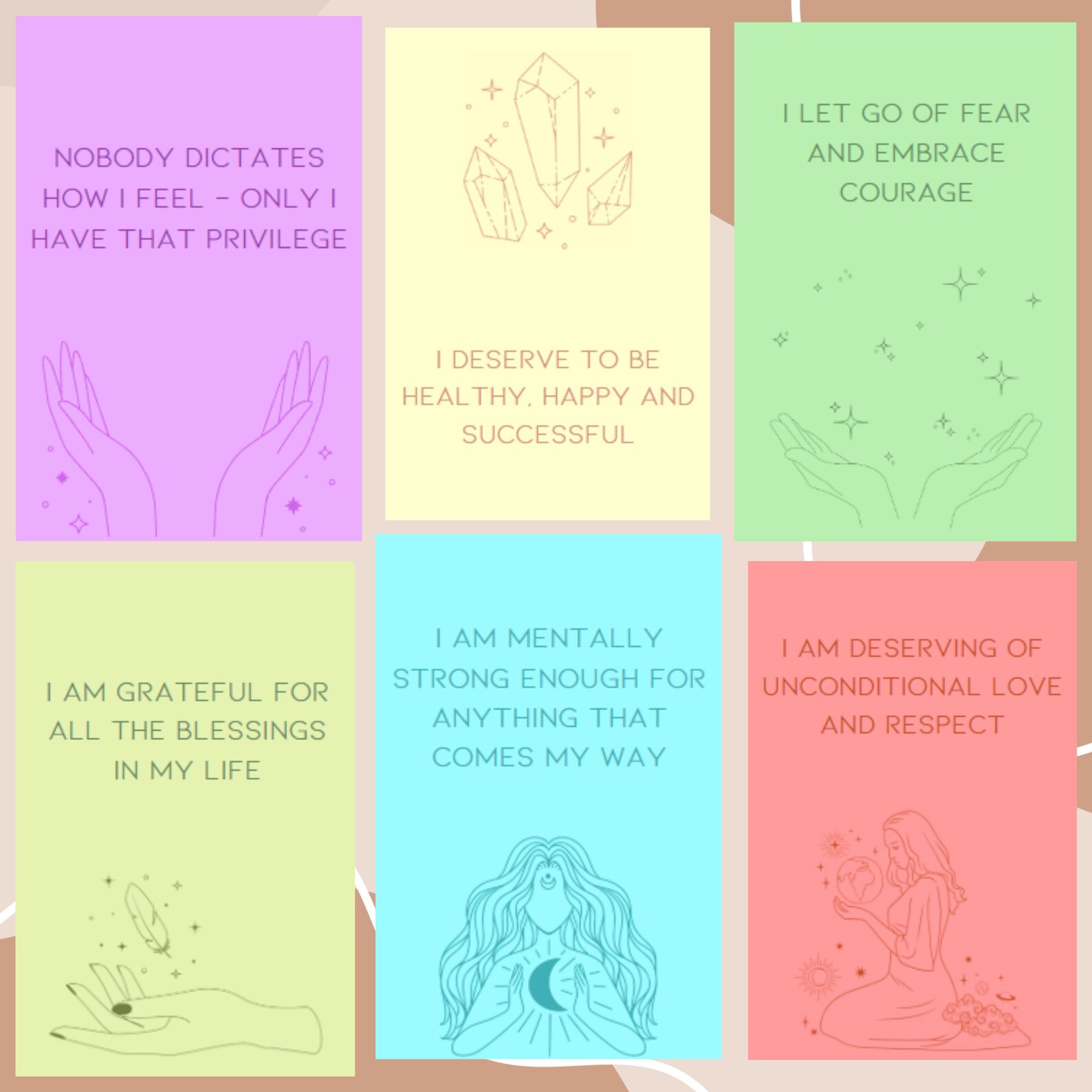 32 Printable Rainbow Affirmation Cards | Positive Affirmation Flash ...