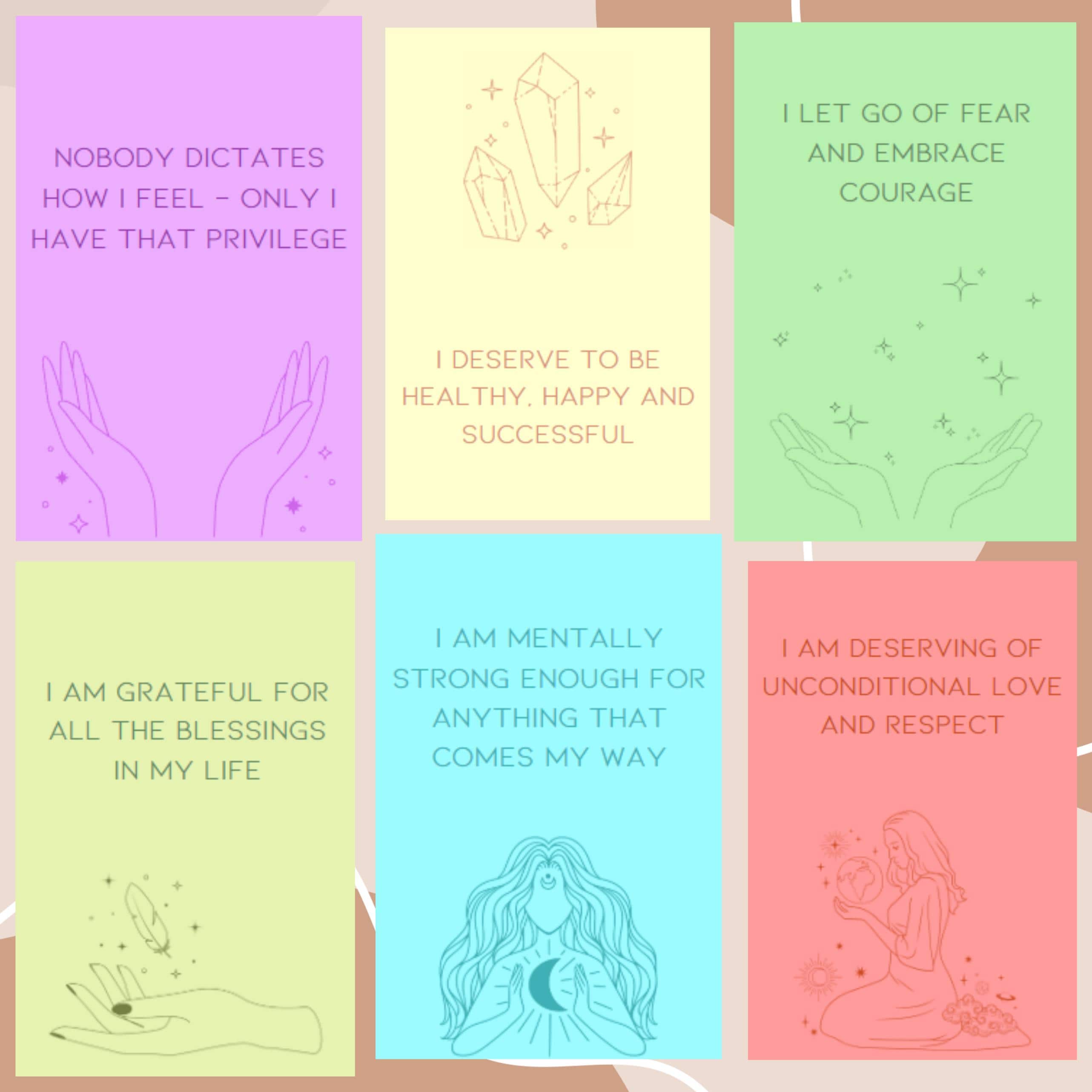 32 Printable Rainbow Affirmation Cards | Positive Affirmation Flash ...