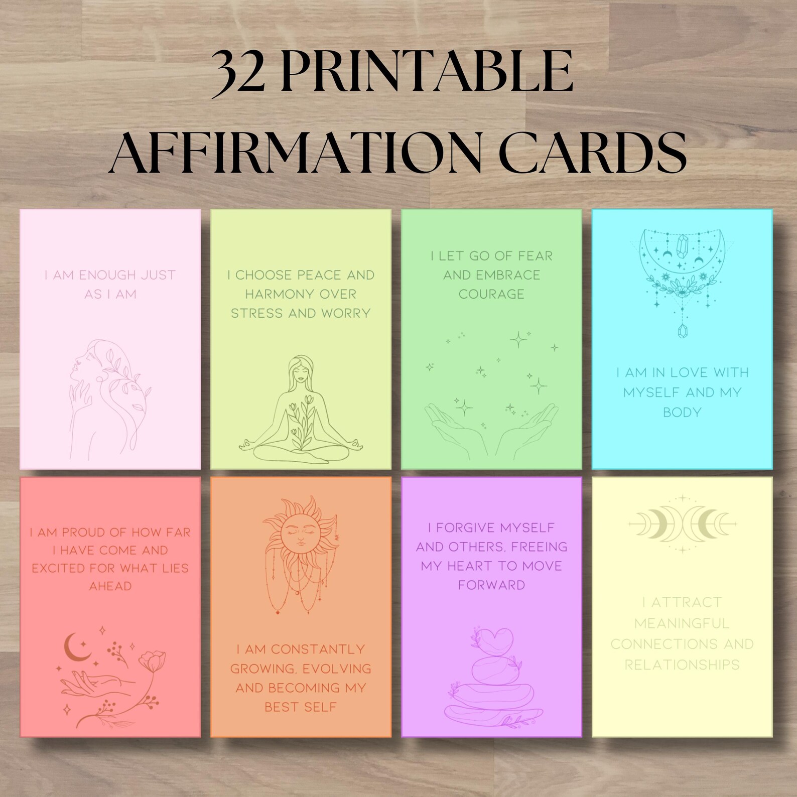32 Printable Rainbow Affirmation Cards | Positive Affirmation Flash ...