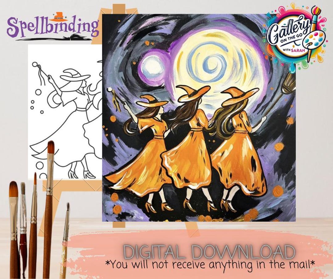 Witch Digital Painting Kit - DIY Traceable Art (digital Download) - Etsy