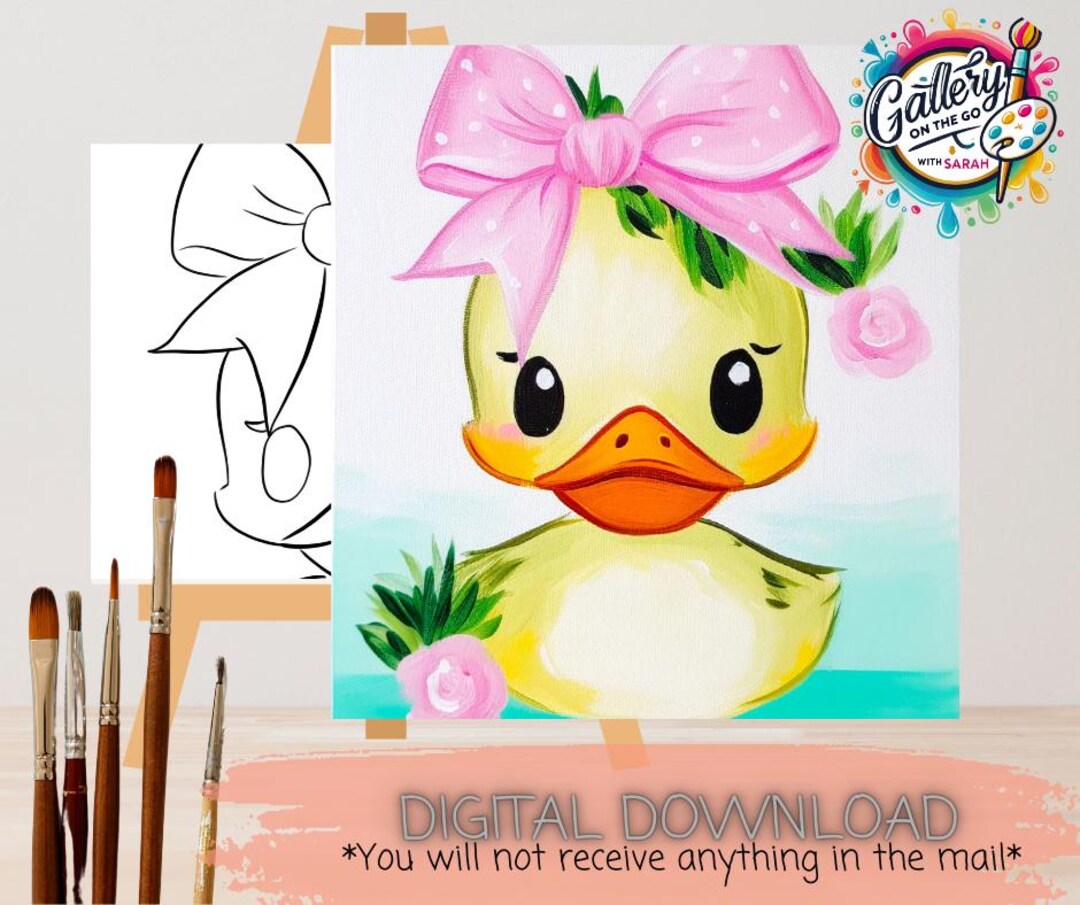Rubber Ducky- Paint Party Printable - Art Kit DIY Decor - Craft Kit - Etsy