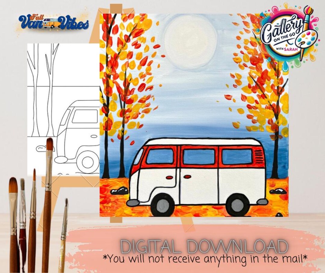 Van Vibes Painting Kit – DIY Traceable Art, Instant Download - Etsy