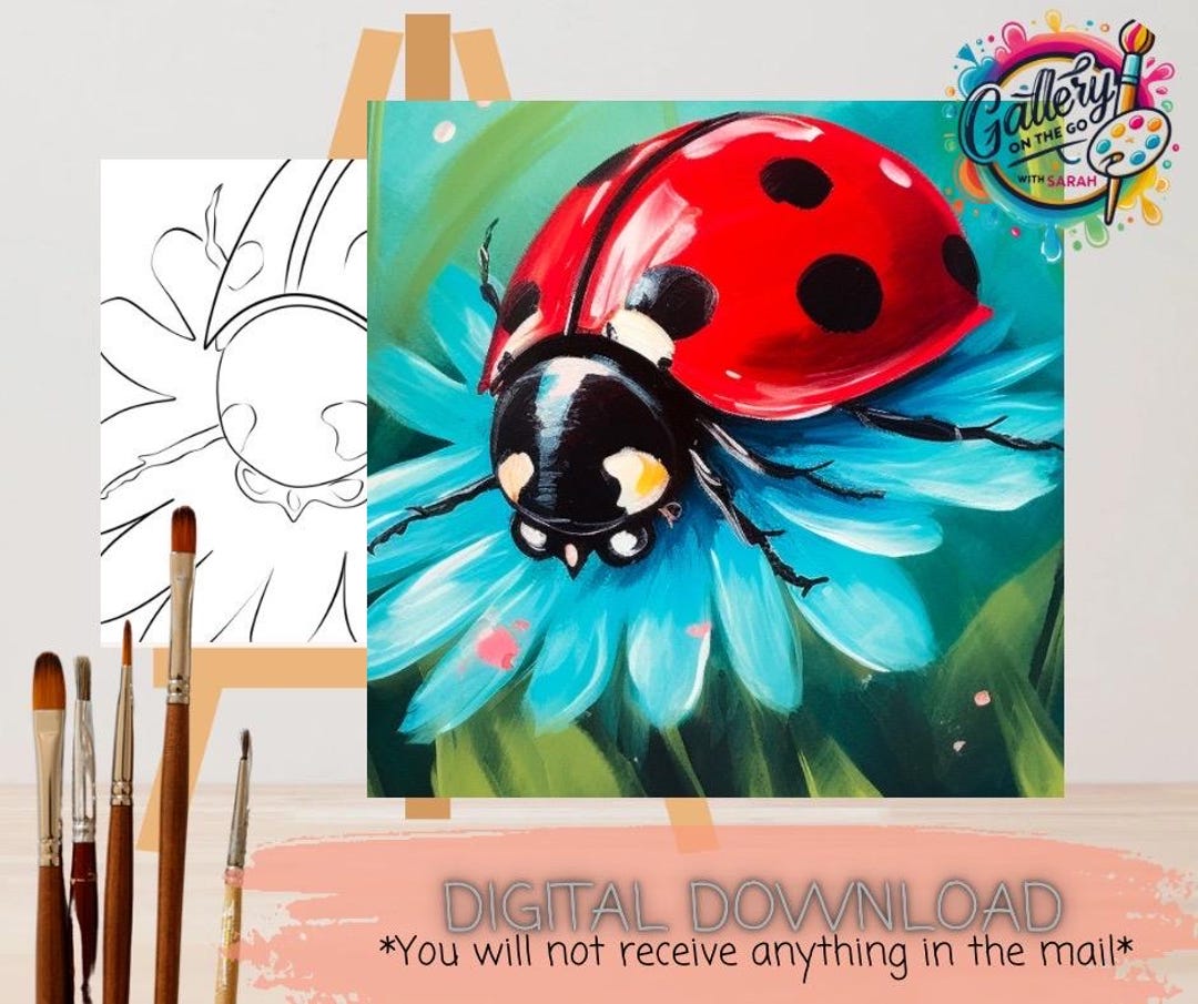 Ladybug Painting Kit – DIY Traceable Art, Creative Activity (digital ...
