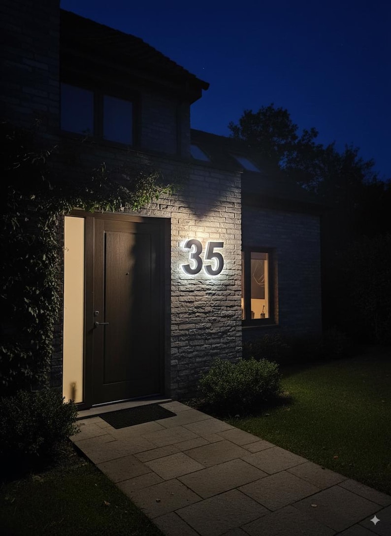 Modern LED House Numbers: 3D Printed, Handmade Quality - Etsy