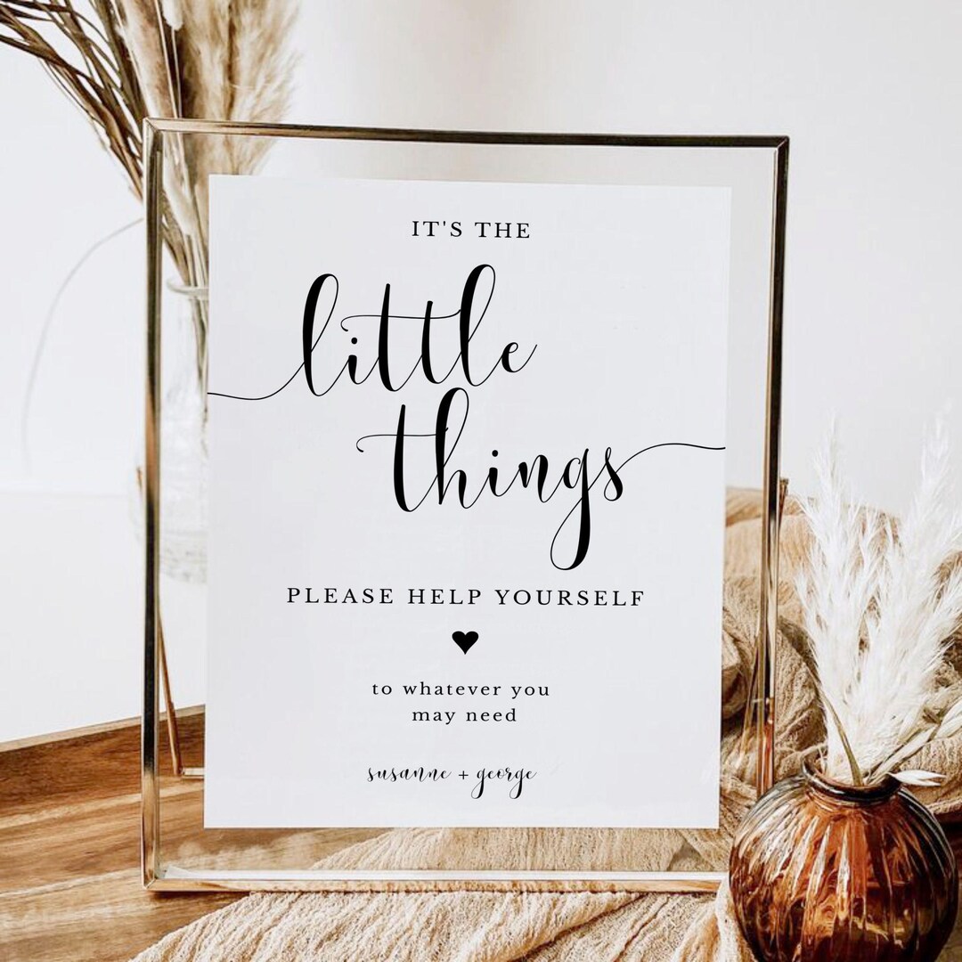 It's the Little Things Sign Template | Editable Bathroom Basket Sign ...