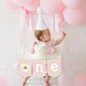 Daisy Birthday Bundle Pink, First Birthday Party Printable Invitation ...