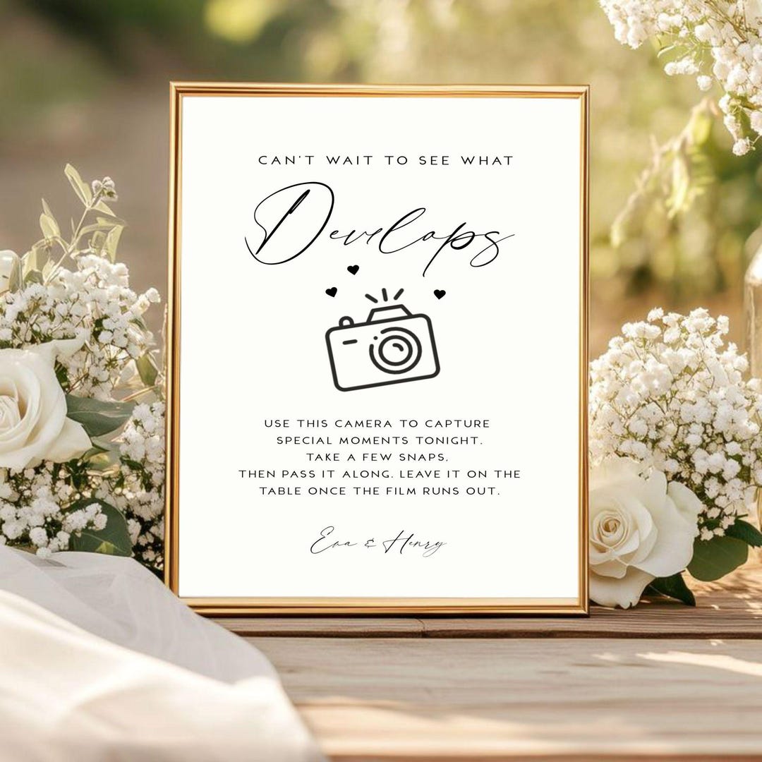 Disposable Camera Sign, Can't Wait to See What Develops Sign ...