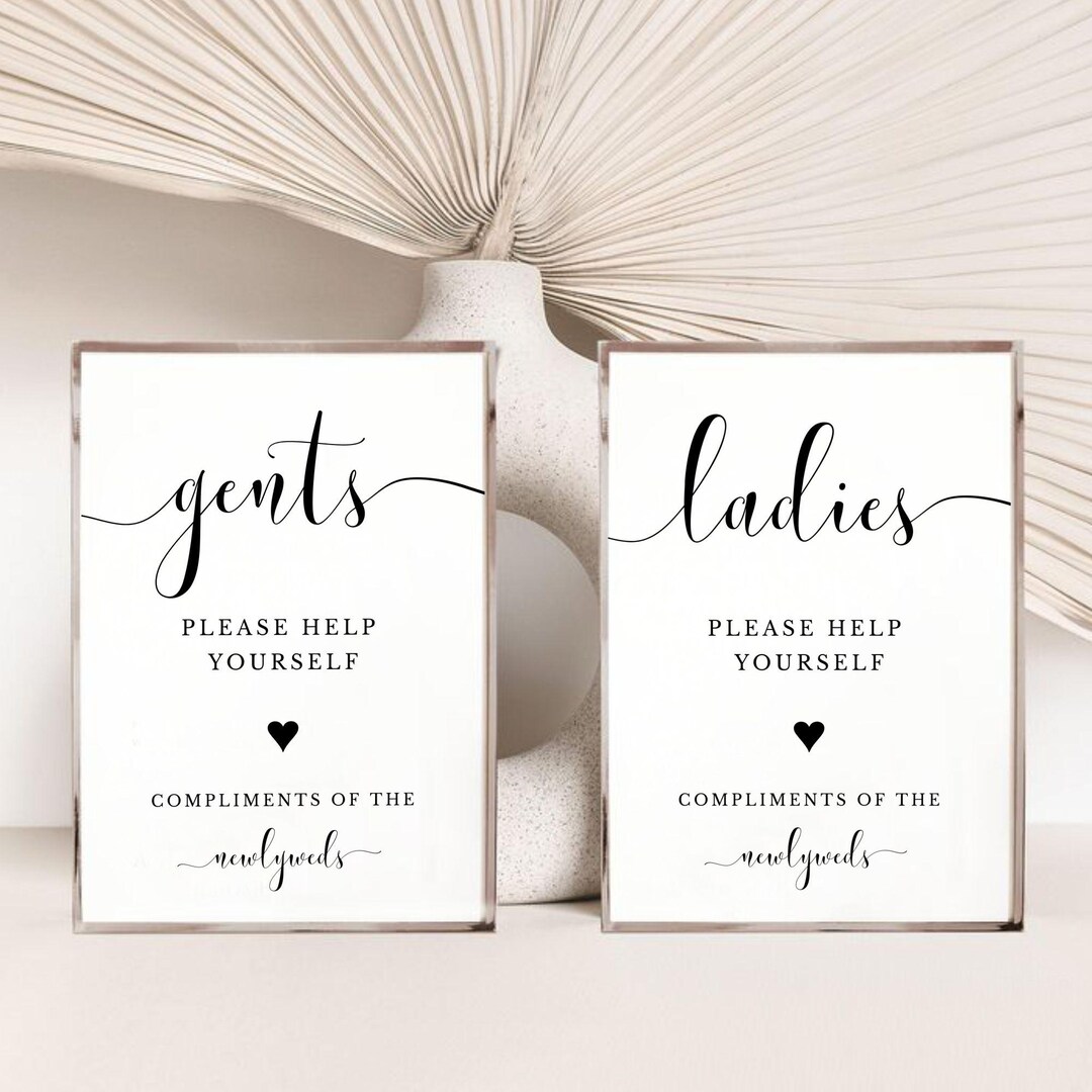 Wedding Bathroom Signs, Printable Ladies Bathroom Sign, Printable ...