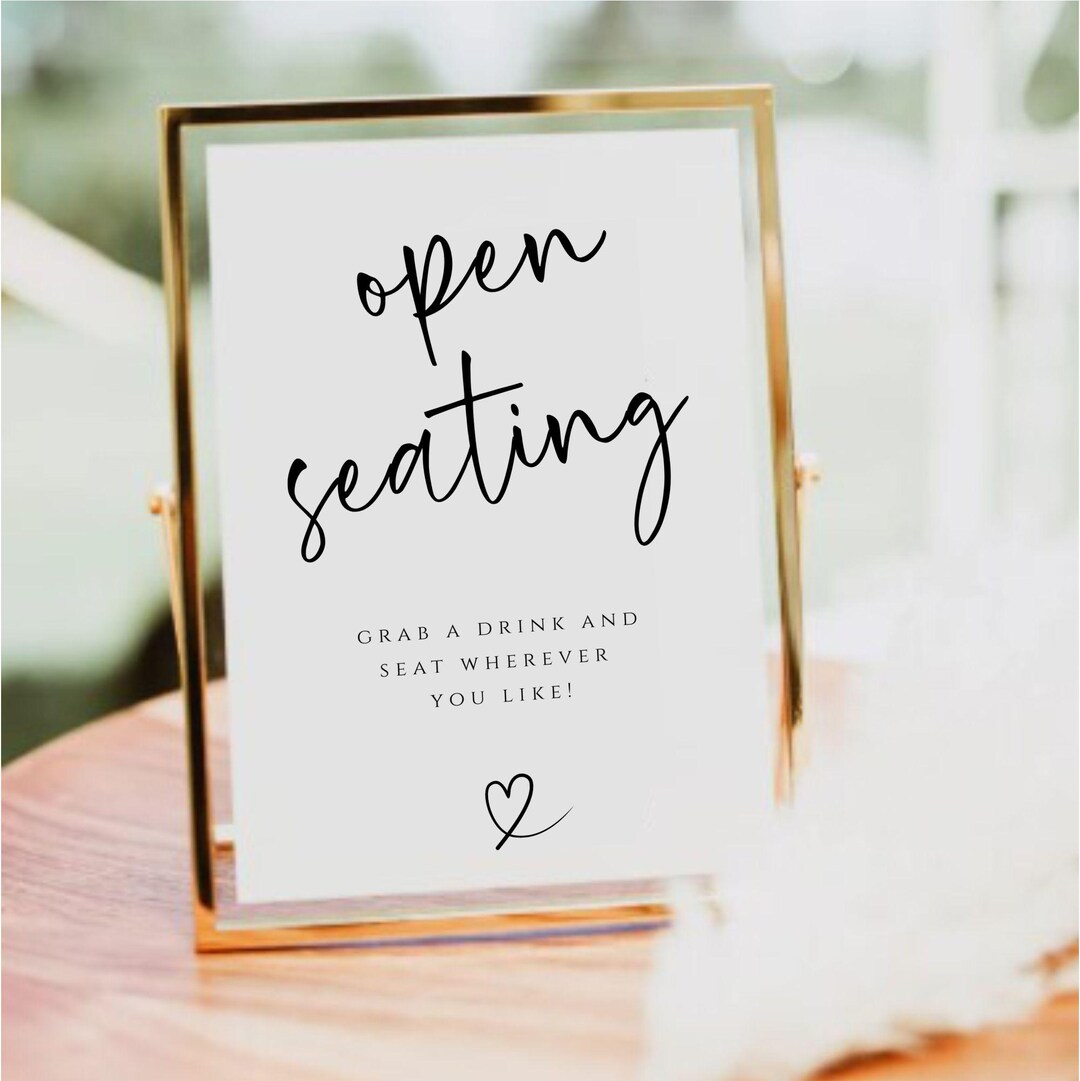 Wedding Seating Chart Sign, Wedding Open Seating, Wedding Table Sign ...
