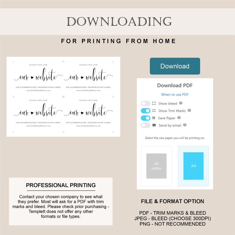 Wedding Website Card Template, Editable Modern Minimalist RSVP Card ...