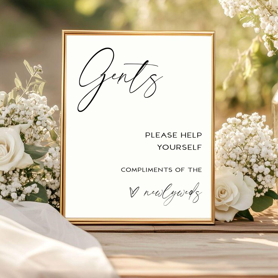 Wedding Bathroom Sign, Gents Room Sign, Wedding Table Sign, Wedding ...