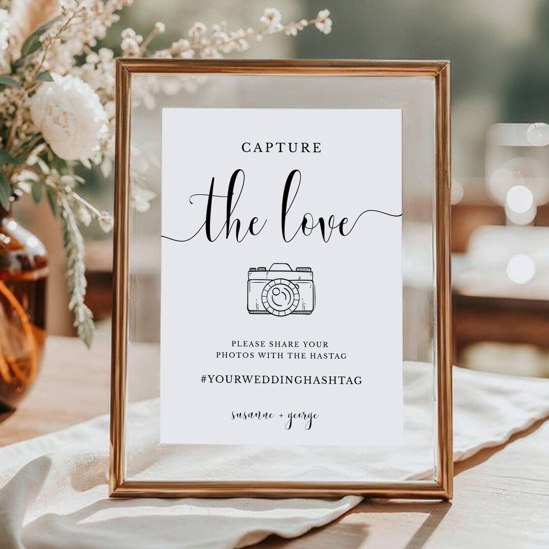 Capture the Love Wedding Sign, Wedding Signs, Wedding Photo Sign ...