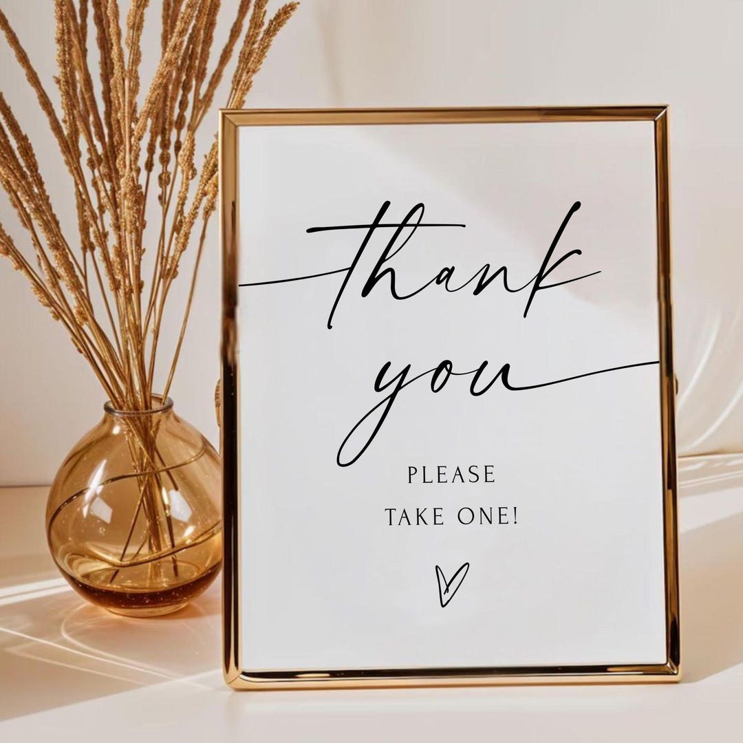 PRINTED + SHIPPED Thank You Sign, Wedding, Bridal and Baby Shower Favor ...