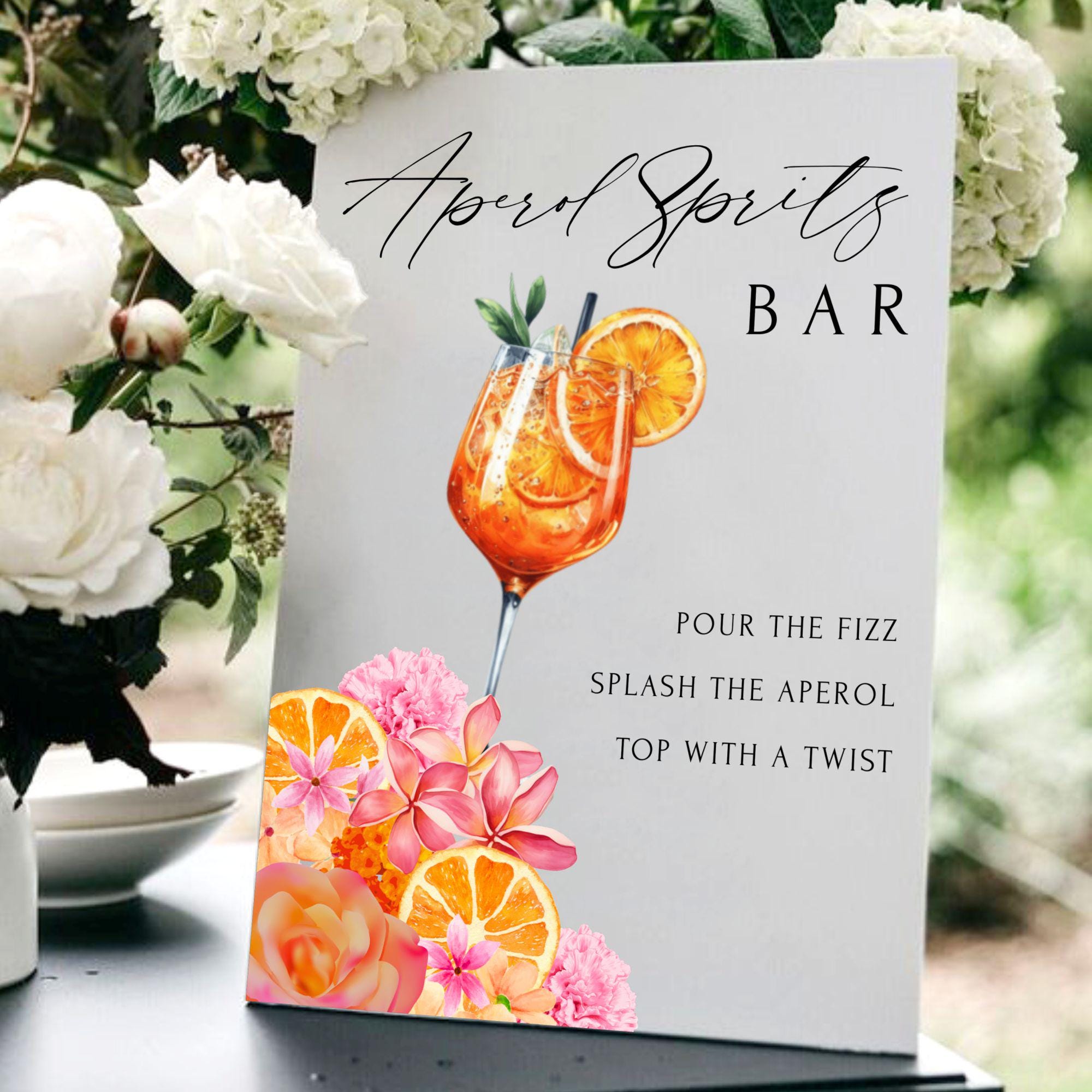 Aperol Spritz Bar Sign, Aperol Spritz Cocktail Sign, Signature Drink ...