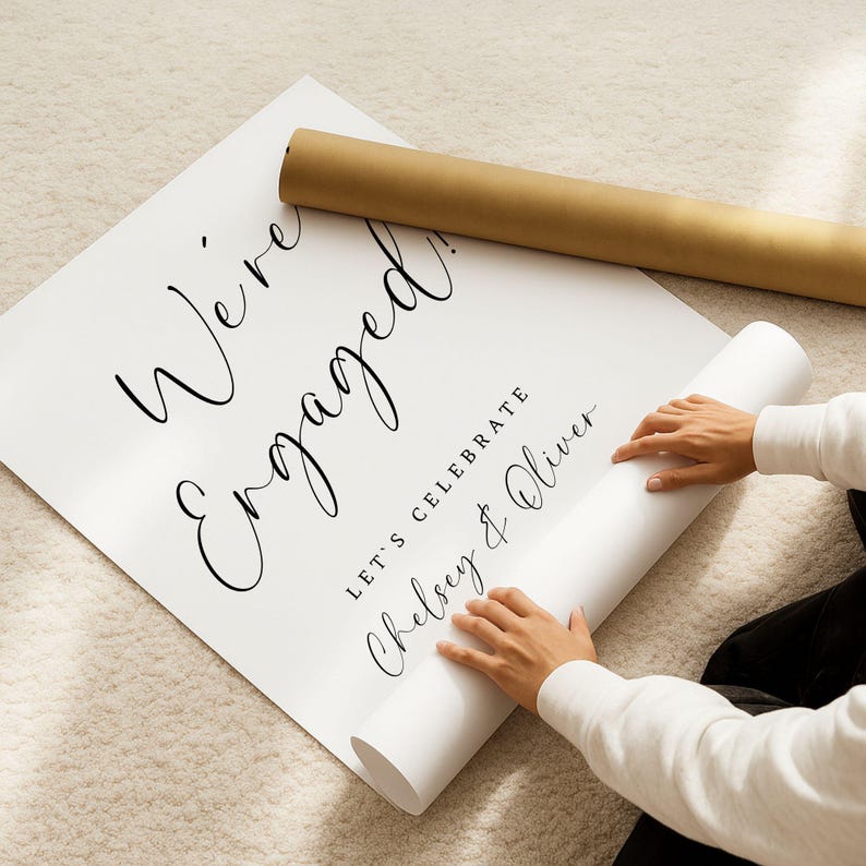 Engagement Party Welcome Sign Printed and Shipped, We're Engaged Sign ...