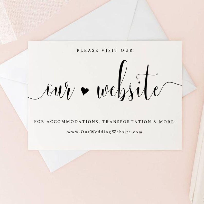 Wedding Website Card Template, Editable Modern Minimalist RSVP Card ...