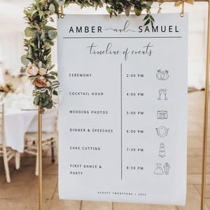 Wedding Timeline Sign Template, Gold Wedding Party Timeline, Wedding ...