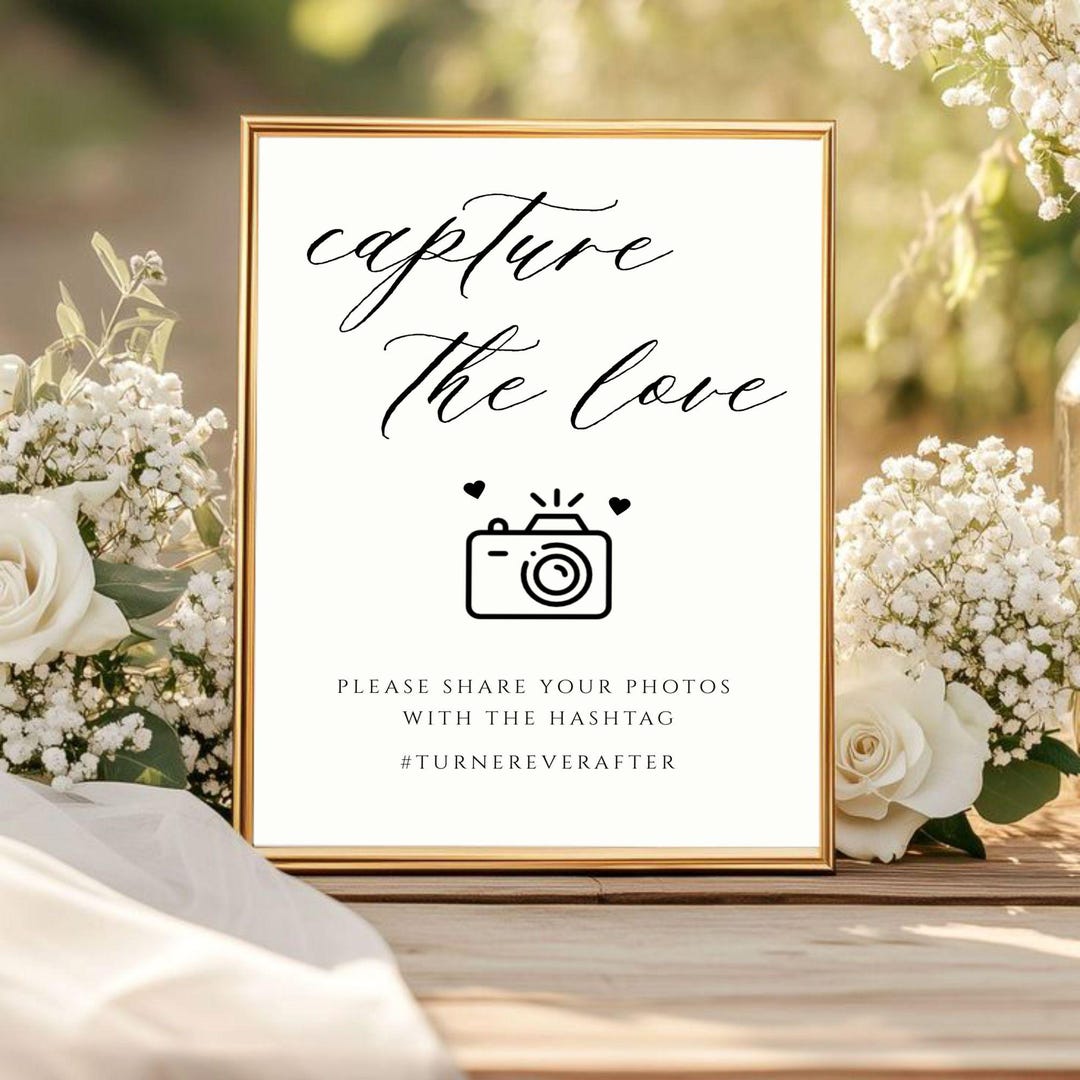 Capture the Love Wedding Sign, Wedding Sign, Wedding Photo Sign ...
