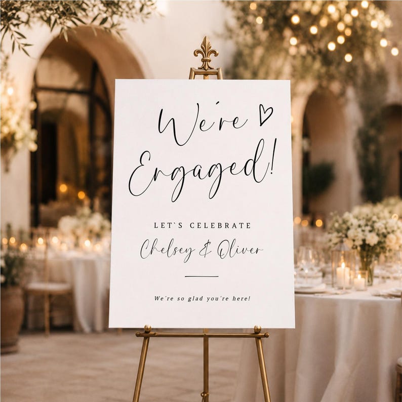 Engagement Party Welcome Sign Printed and Shipped, We're Engaged Sign ...