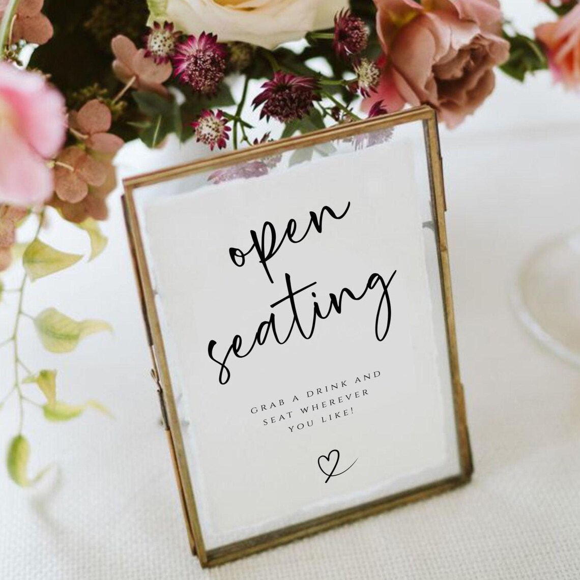 Wedding Seating Chart Sign, Wedding Open Seating, Wedding Table Sign ...