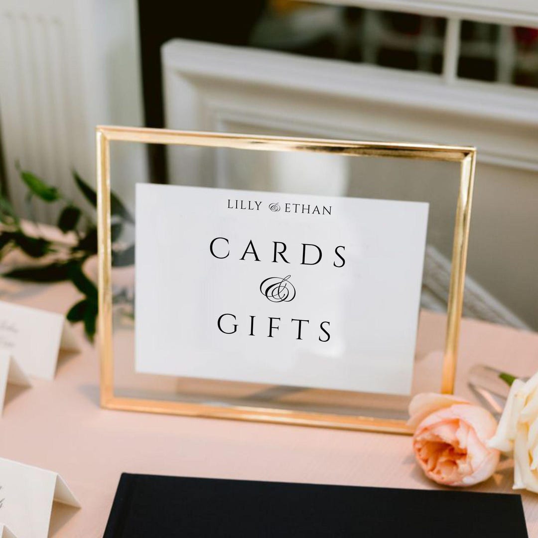 Editable Cards and Gifts Sign Printable, Modern Minimalist Wedding ...