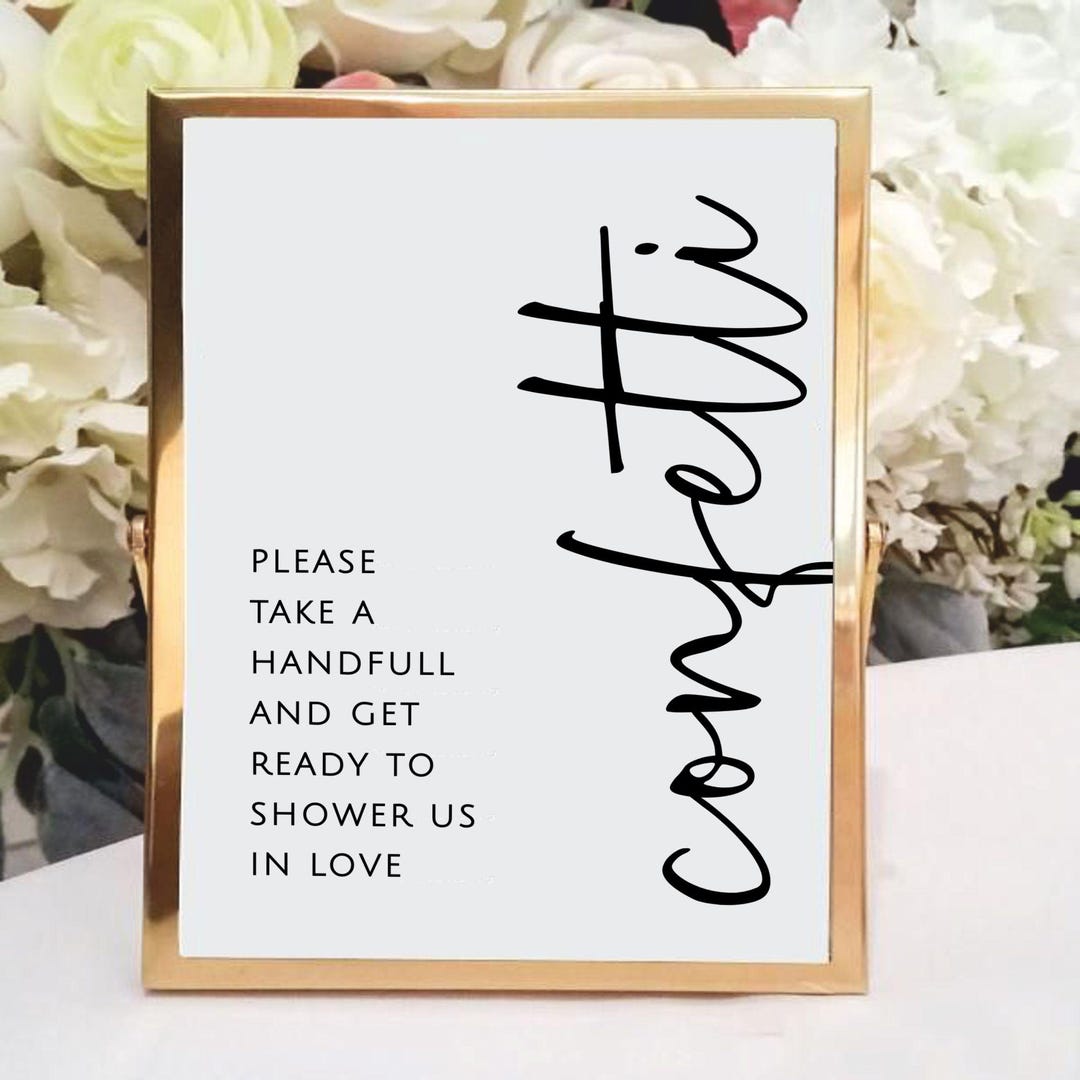Confetti Sign Wedding, Modern Send off Sign, Please Take One Cone ...